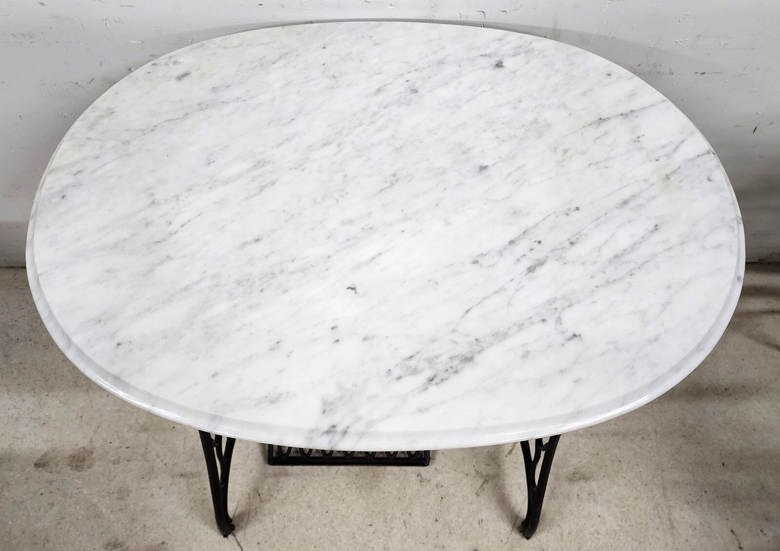 Antique Singer Iron Table Carrara Marble Top | eBay