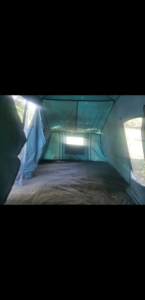 Vintage SEARS Ted Williams Hillary 8+ Person CANVAS CAMP TENT 17'L×8-3/ ...