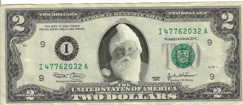 Santa $2 Dollar Bill mint Real | eBay
