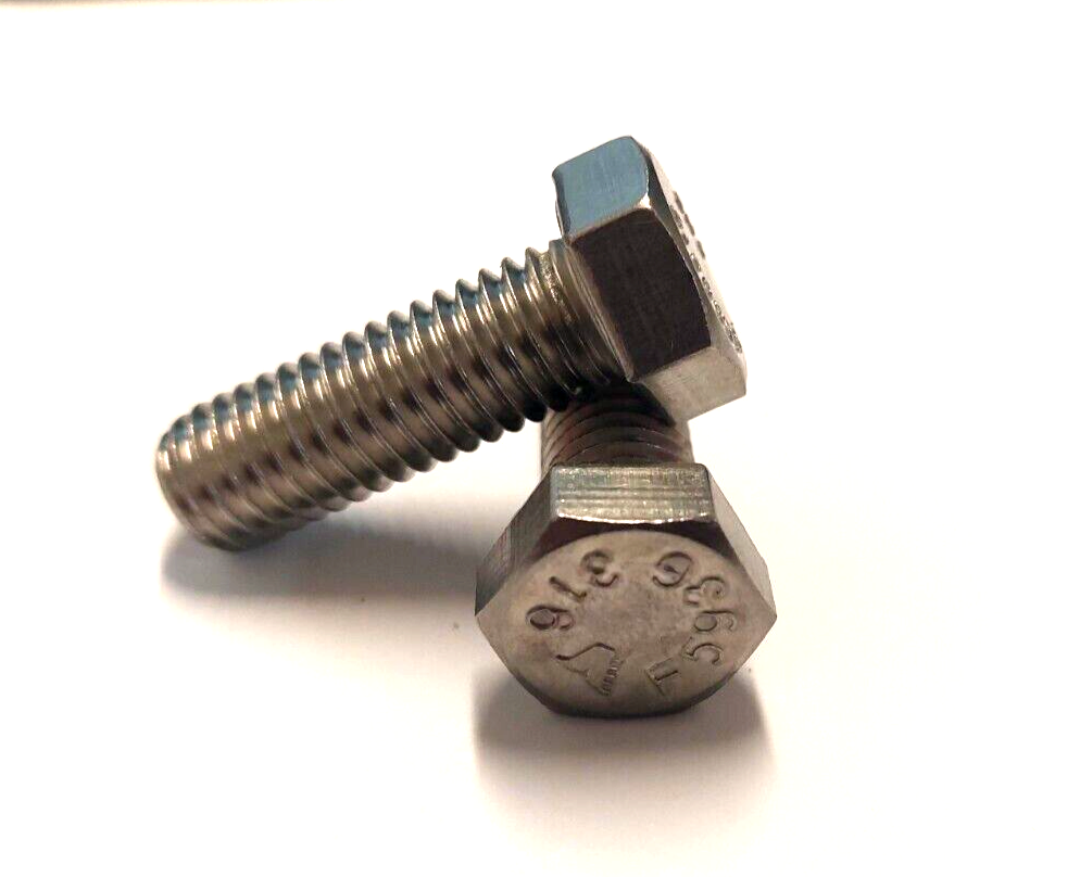 Qty 10 Hex Set Screw 5/16" UNC x 2" Stainless Steel 316 SS A4-70 Bolt ...