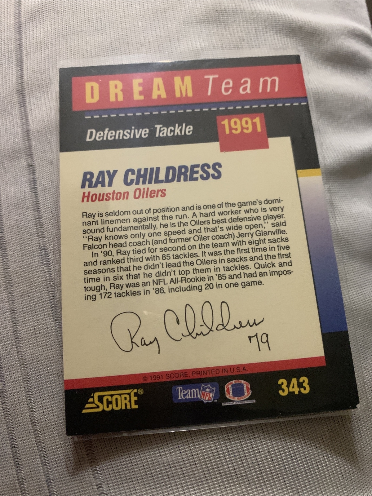 1991+Score+-+Dream+Team+%23343+Ray+Childress for sale online | eBay