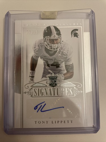 2015 NATIONAL TREASURES AUTO AUTOGRAPH TONY LIPPETT ROOKIE CARD #75/99 ...