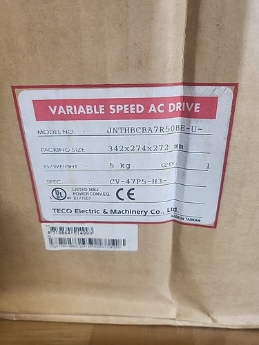 Teco Inverter 7300 CV variable speed AC drive 7.5 Hp JNTHBCBA7R50BE-U ...