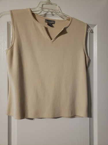Designers Original Beige Sleeveless Sweater Shell Size L | eBay