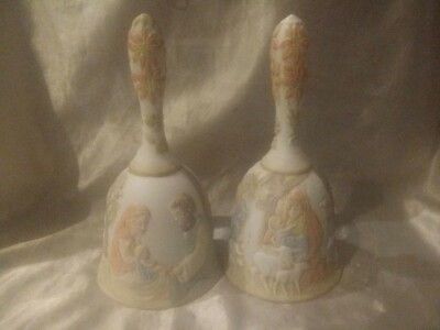 RARE VINTAGE LEFTON CHRISTMAS NATIVITY PORCELAIN BELLS LOT OF 2 | eBay