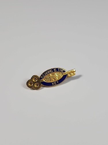 Reading is the Key Lapel Pin Blue & Gold Colors | eBay