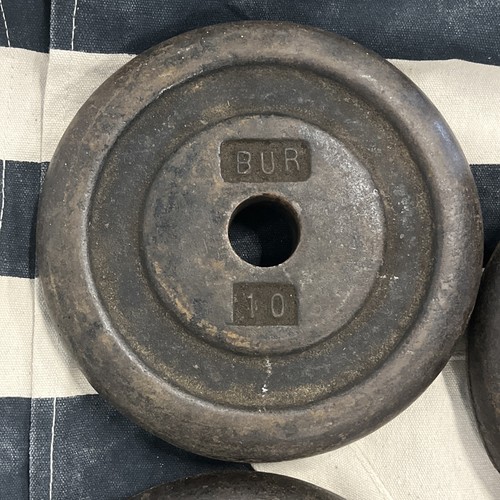 BUR BARBELL 4- 10s "THICK" WEIGHT PLATES BodyBuilding Strongman Fitness ...