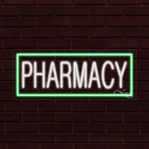 NEW "PHARMACY" w/BORDER 30x12X1 INCH LED FLEX WINDOW/WALL INDOOR SIGN ...