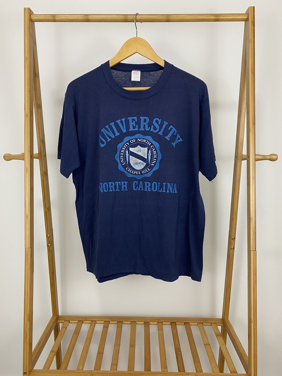 VTG 80s University Of North Carolina UNC Crest Single Stitch Thin T ...