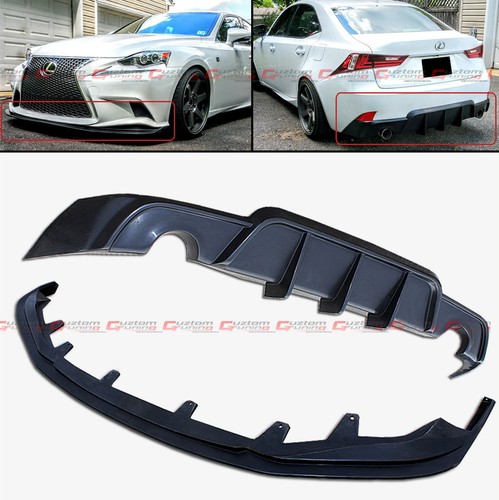 FOR 14-16 LEXUS IS250 IS350 F-SPORT JDM FRONT BUMPER SPLITTER +REAR ...