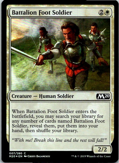 Battalion Foot Soldier Foil Magic The Gathering 2020 Core Card Mint X1 ...