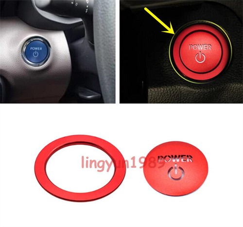 2PCS Red Interior Engine Start Stop Button Cover Trim For Toyota Prius ...