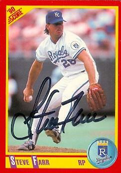 Steve Farr autographed Baseball Card (Kansas City Royals) 1990 Score ...