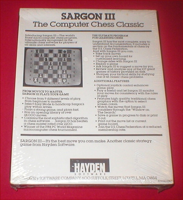 Sargon III Chess for Atari 400 800 1200 XL & Commodore 64 C64 128 Computer NEW | eBay