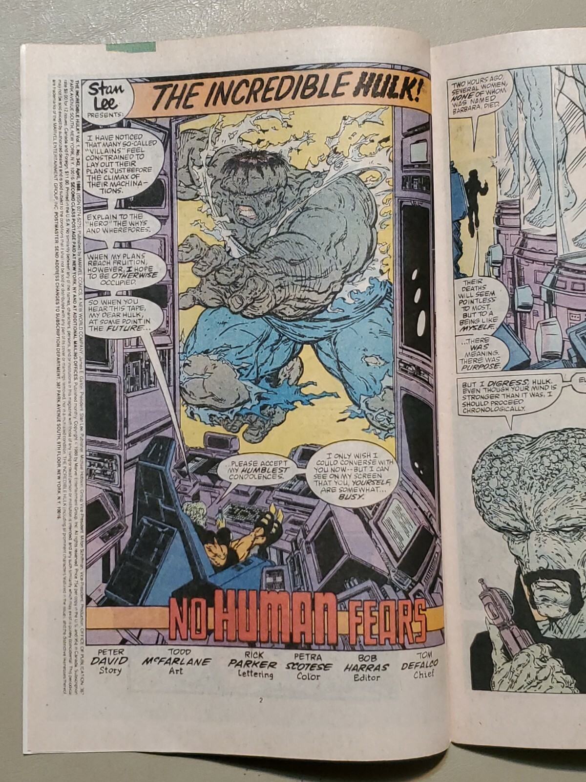 Incredible Hulk #342 McFarlane Art "Death" Of Half-Life Rarer Newsstand ...