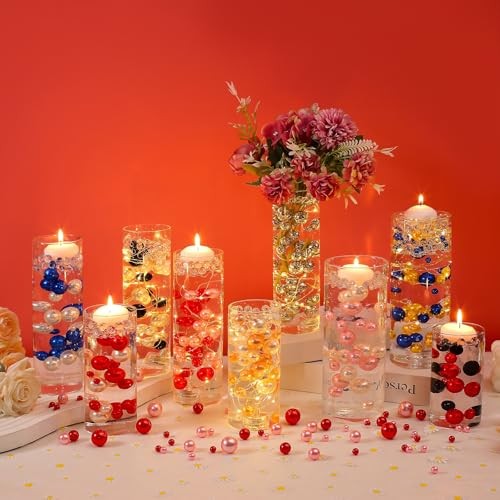 FFUW 200 Pcs Floating Beads for Centerpieces Vases Filler 8/14/20 mm ...