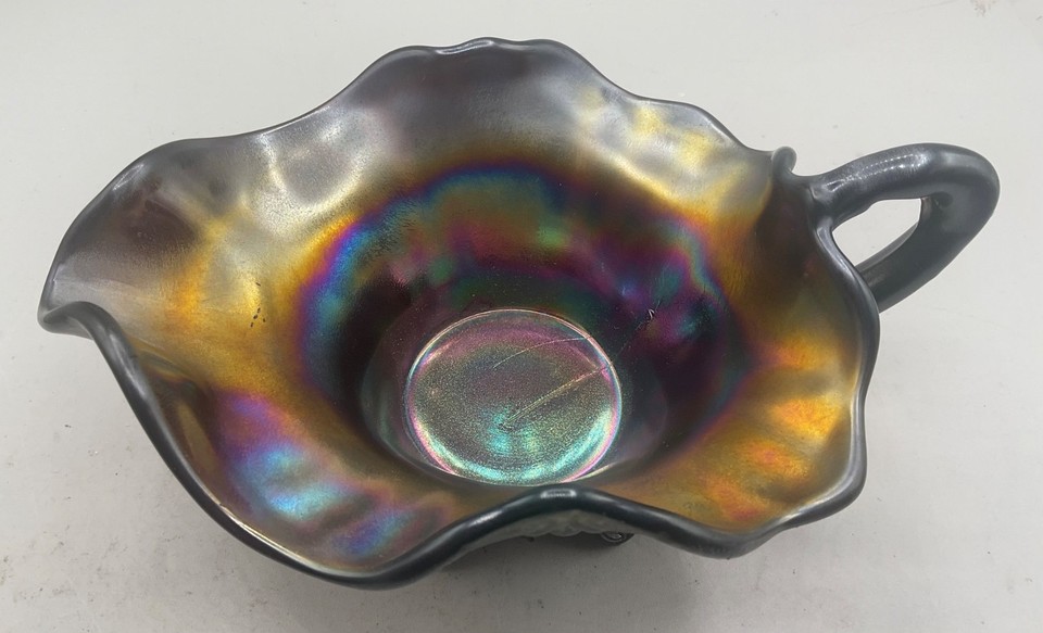 LOVELY VINTAGE CARNIVAL NORTHWOOD PURPLE CREAMER OR GRAVY BOAT “SUPER ...