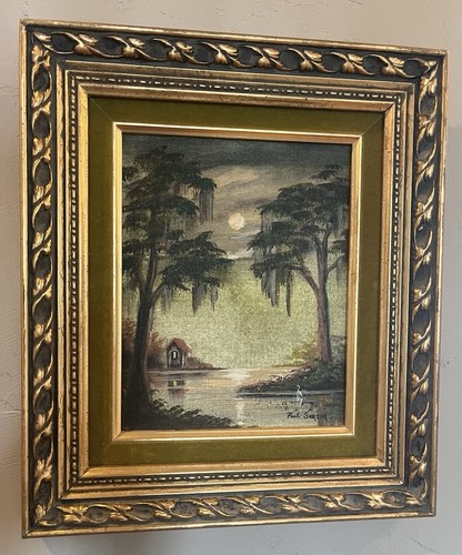 Vintage Signed PAUL SAMSON Oil Painting 8x10" + Frame Everglades River ...