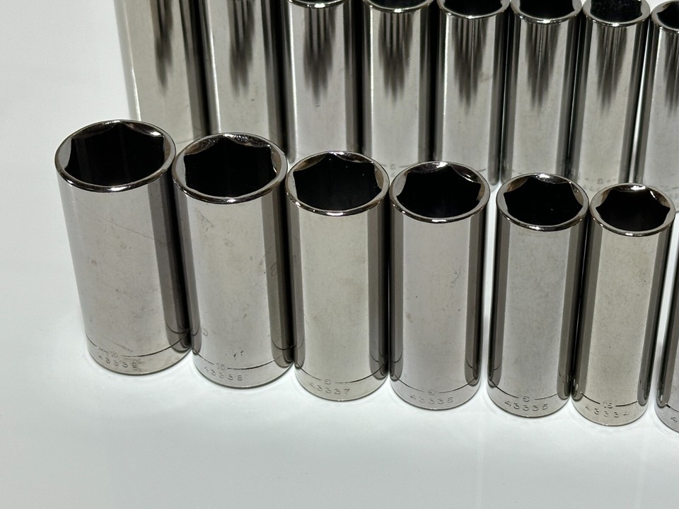 Craftsman USA G 20pc Deep 6 Point Socket Set Metric 9-19mm & SAE 3/8 to ...