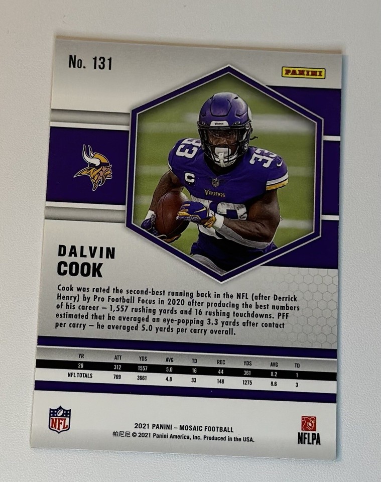 DALVIN COOK 2021 CARD # 131 Panini Mosaic Minnesota Vikings | eBay