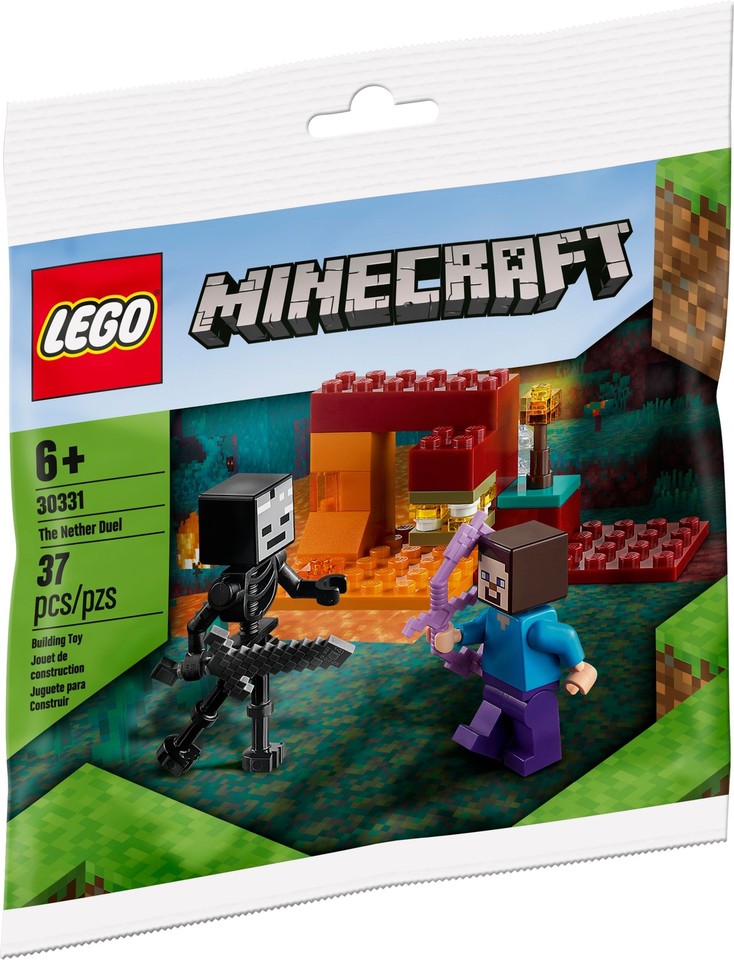 LOT OF 2- Lego Minecraft Polybags 30672 Steve Panda 30394 Skeleton ...