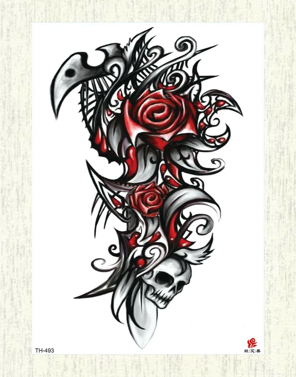 Forearm Skull And Roses Tattoos