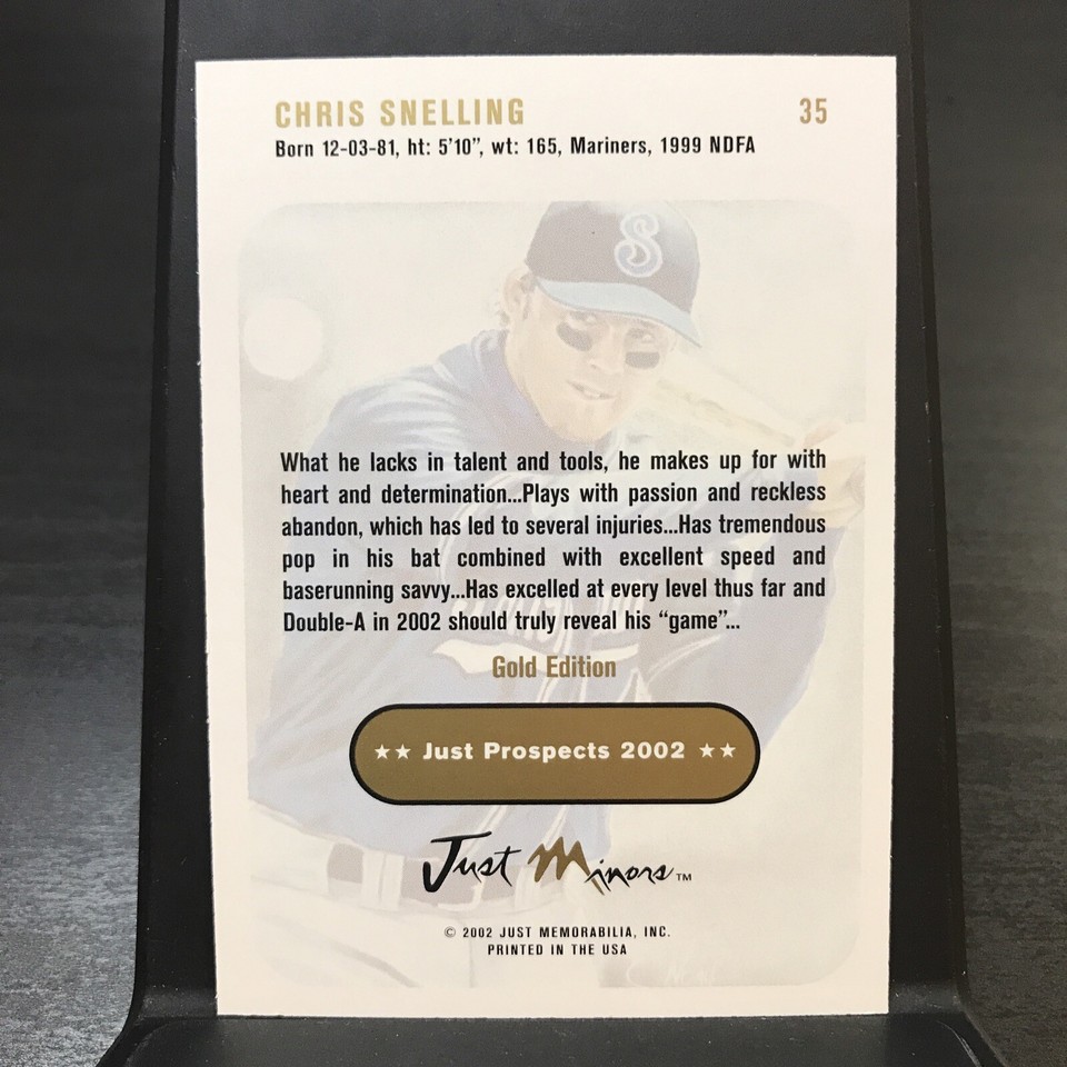2002 Just Prospects Gold #35 Chris Snelling Mariners RC | eBay