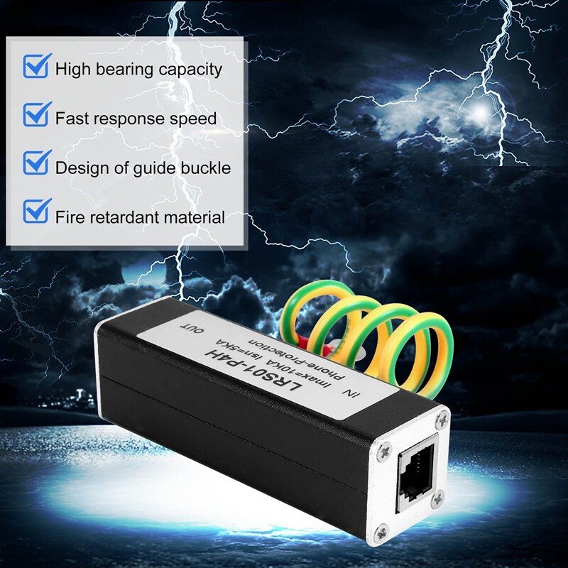 3X(Telephone Fax Protector Thunder Arrestor RJ11 Kl01-P4H Black RJ11 ...