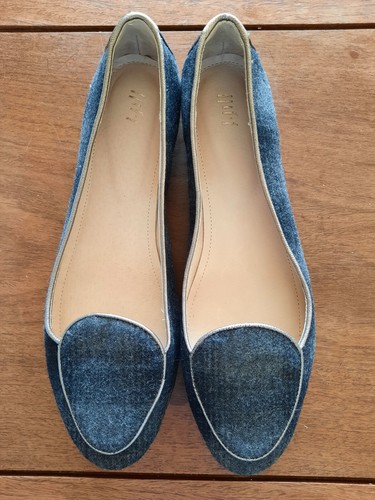 J. Jill plaid wool flats loafers Sz 8.5 gray black fall comfort shoes ...