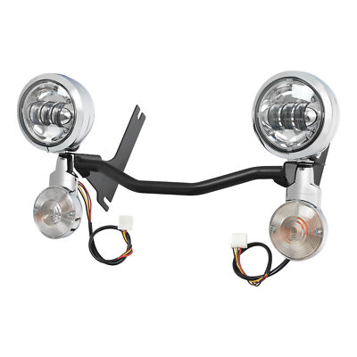 4.5" LED Spot Passing Lights Turn Signals Bar For Harley Touring Road ...