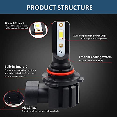 H10 Led Fog Light Bulbs 8000 Lumens 40w High Power 3000k Golden Yellow ...