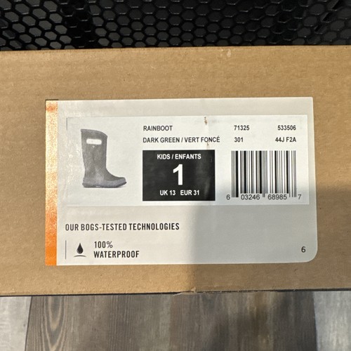 BOGS UNISEX Big Kids Rain Boot Solid Lightweight Waterproof Dark Green ...