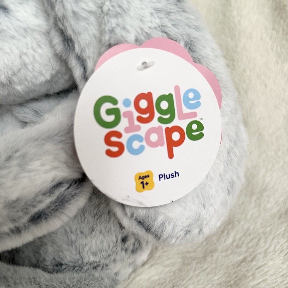 Target Giggle Scape Bunny Rabbit Frosted Grey Plush Stuffed Animal Pink ...