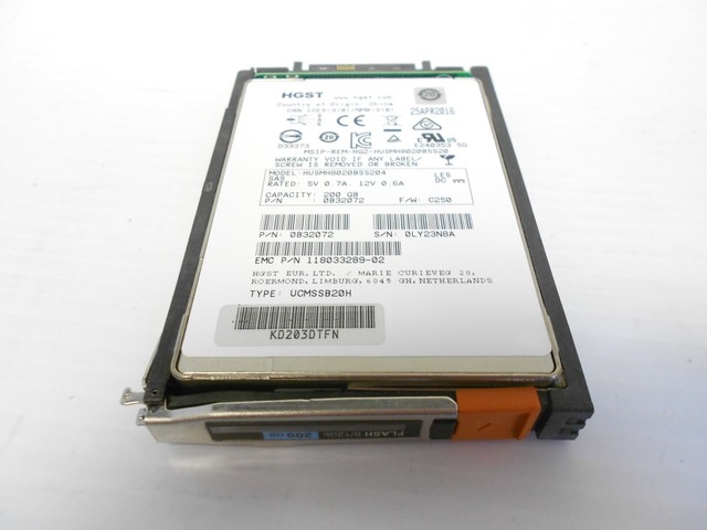 EMC 005051585 200GB 2.5" 12Gb SAS SSD D3-2S12FX-200 D3-D2S12FX-200 for ...