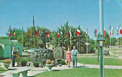 Postcard IN Immigrant Square Area Bronze Honor Statute Clinton, Indiana ...