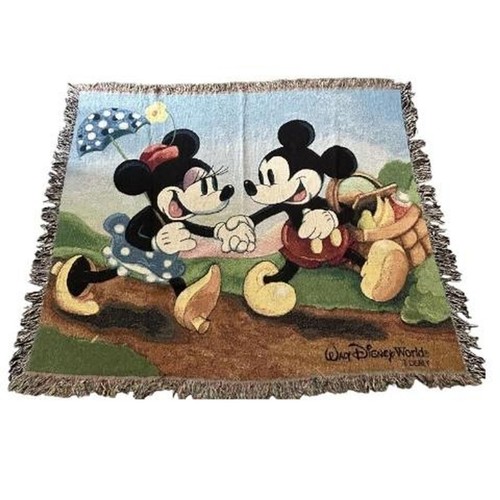 Walt Disney World Retro Vintage Mickey Mouse Minnie Mouse Throw Blanket ...