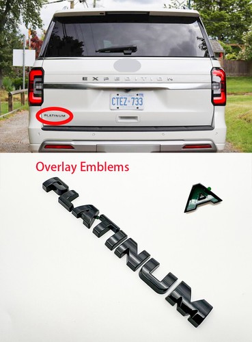 Gloss Black Platinum Overlay Letters Emblem FIT 2018-2024 Ford ...