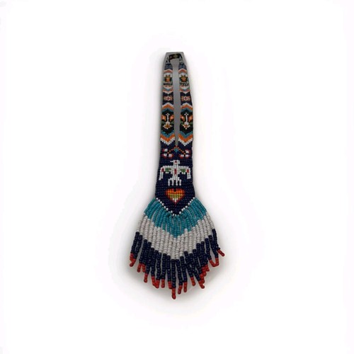 Vintage Beaded Necklace Art Deco Glass Seed Bead Thunderbird Native ...
