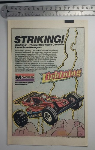 Vintage Monogram Lightning Remote Control Car Print Advertisement | eBay