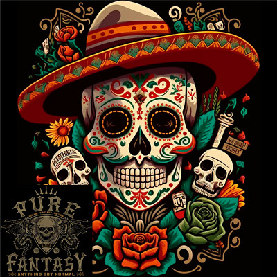 Los Muertow Sugar Skull Day of the Dead Mens Light Cotton T-Shirt | eBay