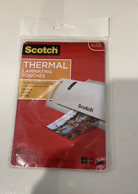 Scotch Lamination pouches, 4" x 6", Clear - 1- 20-packs- 20 pouches ...