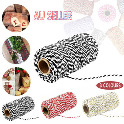 1mm*100m Bakers Christmas Cotton Cord Bundle Wrapping Craft Twine Gifts ...