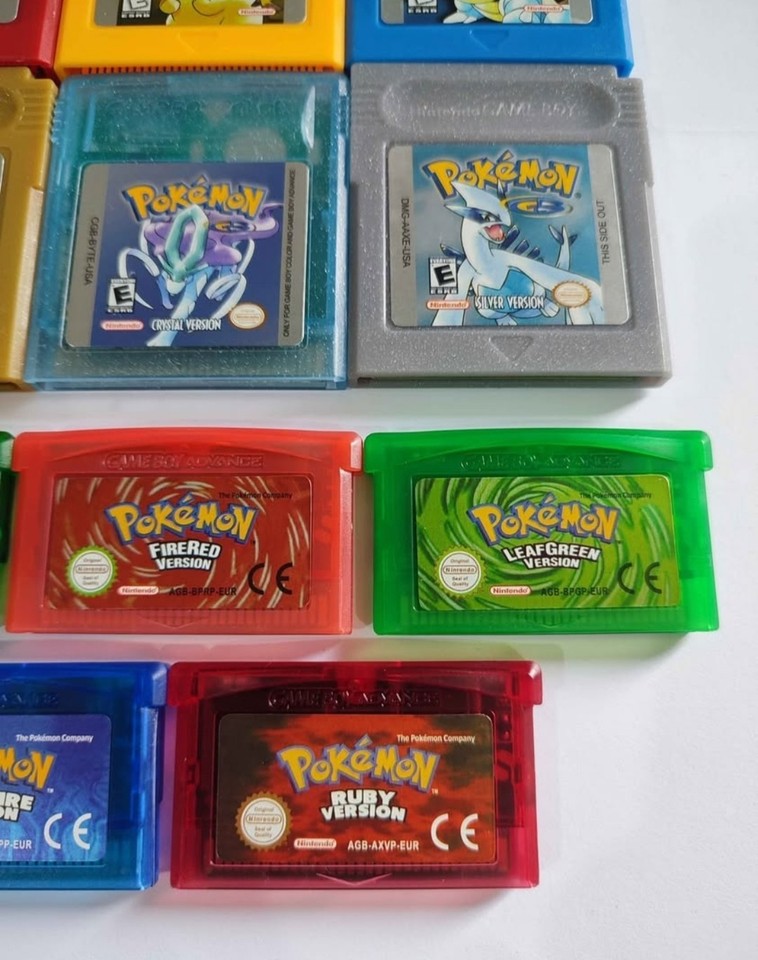 11x GBA Yellow Red Blue Gold Silver Crystal Ruby Sapphire Emerald ...