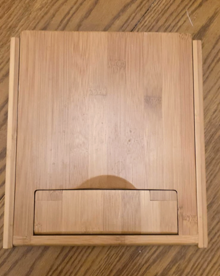 Pampered Chef Bamboo Adjustable Tablet Holder / Cookbook Stand | eBay