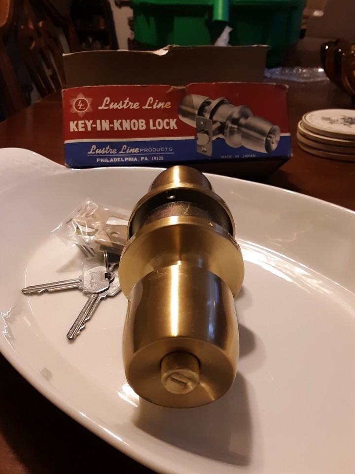 Vintage Door Knob Lustre Line Key In Knob Door Lock Push Button 3 Keys ...