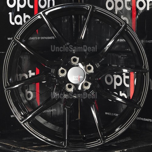 18x8.5 5x112 +45 OFFSET OPTION LAB R716 GOTHAM BLACK 10 SPOKES SPORT ...