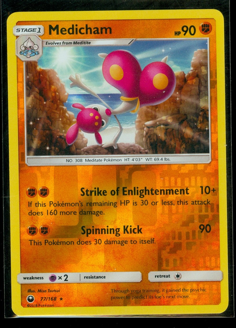 Pokemon MEDICHAM 77/168 - Celestial Storm - RARE Rev Holo - MINT | eBay