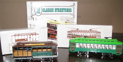 2 Classic Streetcars HO scale Desire Street Trolley San Francisco Cable ...
