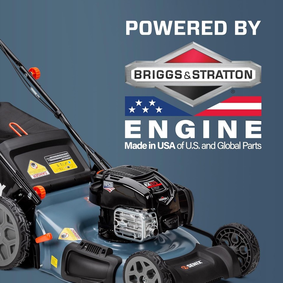 SENIX LSSG-H1 22-Inch Self Propelled Gas Lawn Mower with 163 Cc 4-Cycle ...