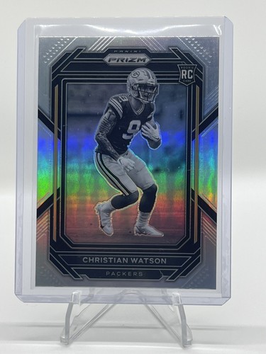 2022 Panini Prizm Christian Watson Silver VARIATION RC Negative Packers ...